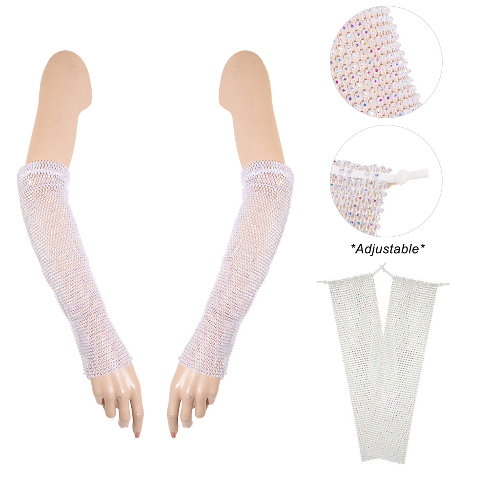 ARM11105 WHAB RHINESTONE MESH ARM SLEEVE - Dressy / Rhinestone