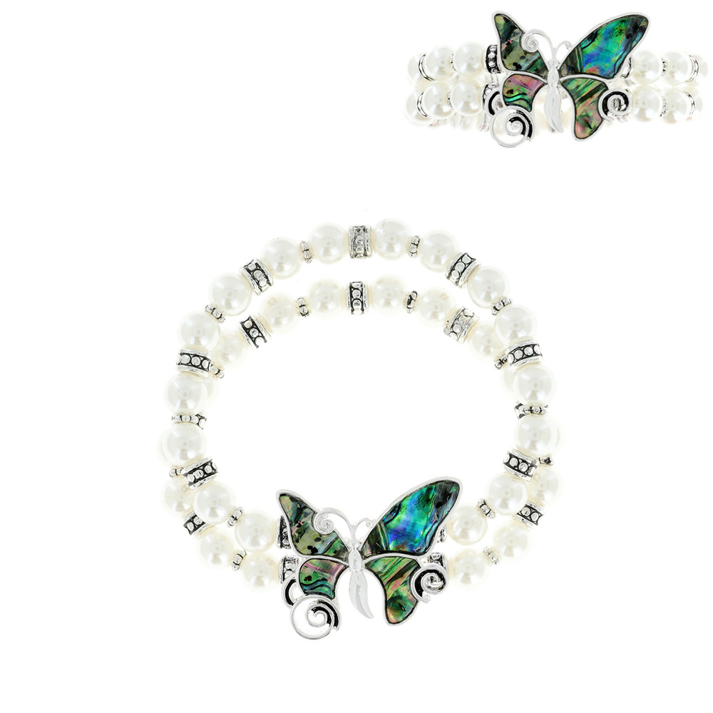 B5005 AVPL Garden Swirl w/Abalone Pearl BR - Butterfly - Fashion