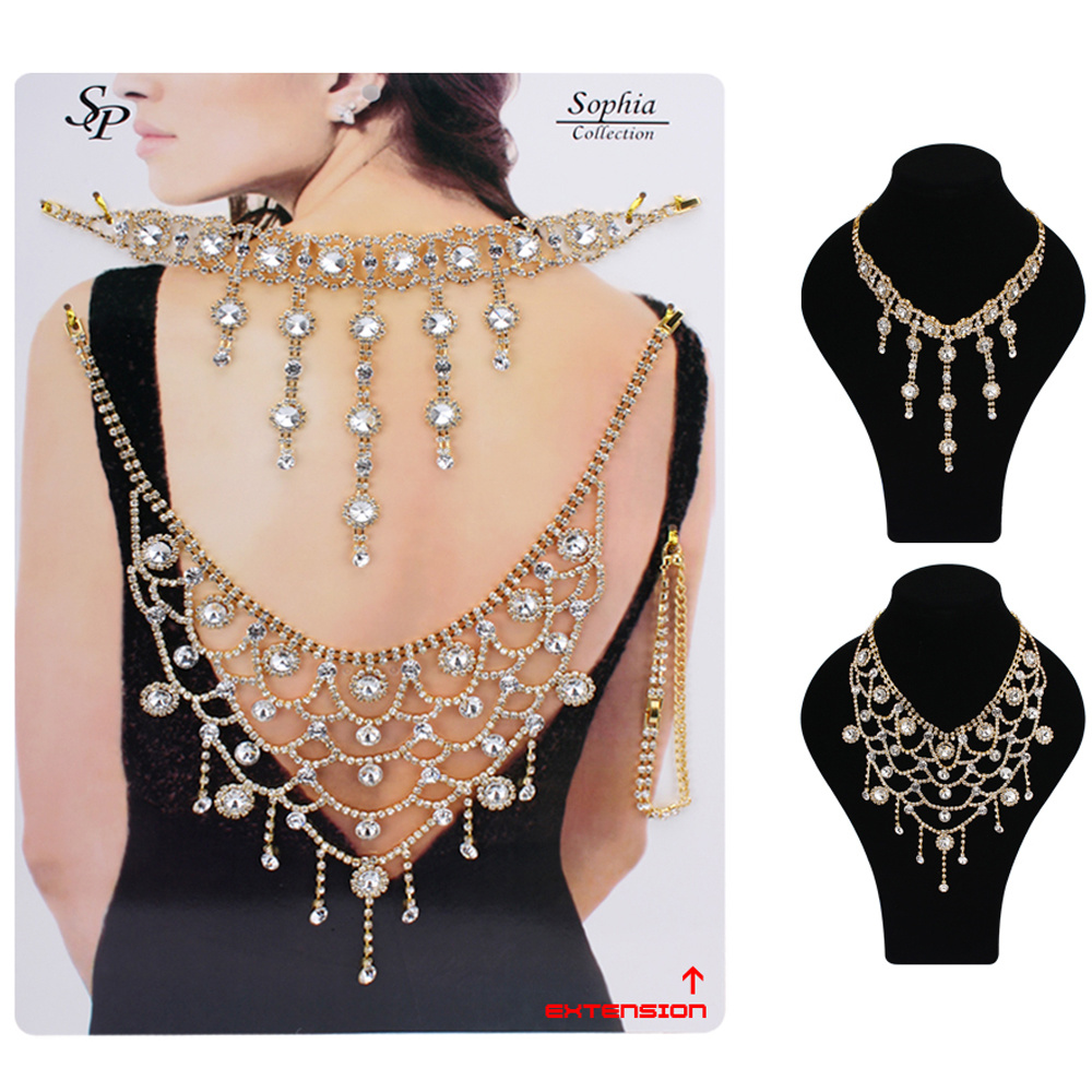 BACK2887 GCL Back2887Gcl Large Rhinestone Dual Function Back Jewelry ...