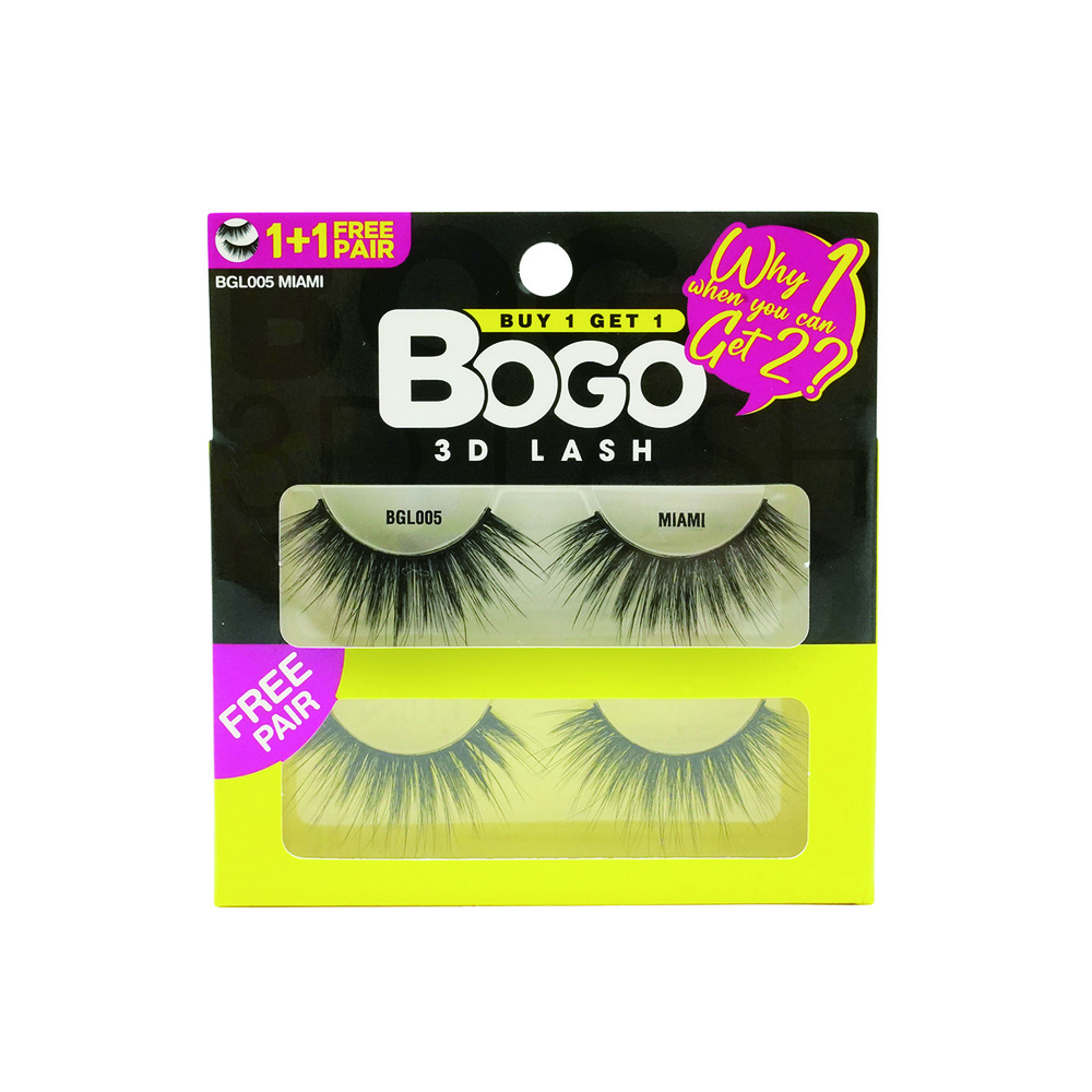 BGL005 BGL005 BOGO 3D LASH - 005 Miami LASHES FALSE EYELASHES - Beauty ...