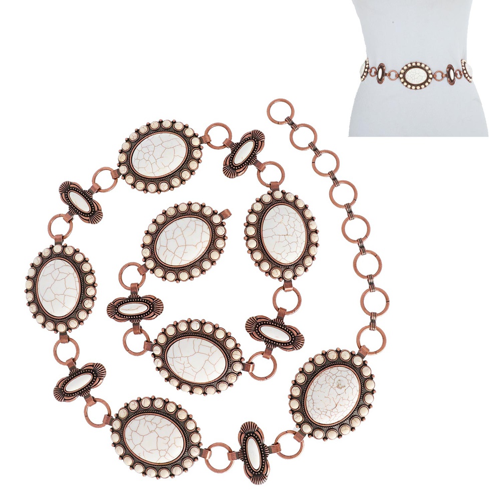 BT8381 SBTQ-SM WESTERN CONCHO FASHION STONE-SM - Belts