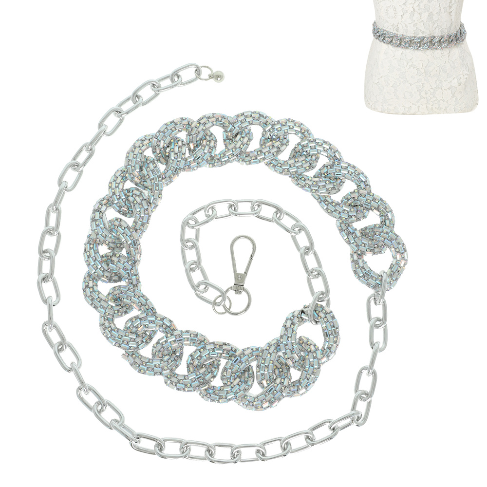 BTY12403 SCL Y2K HIP HOP RHINESTONE WAIST BELLY CHAIN BELT - Belts