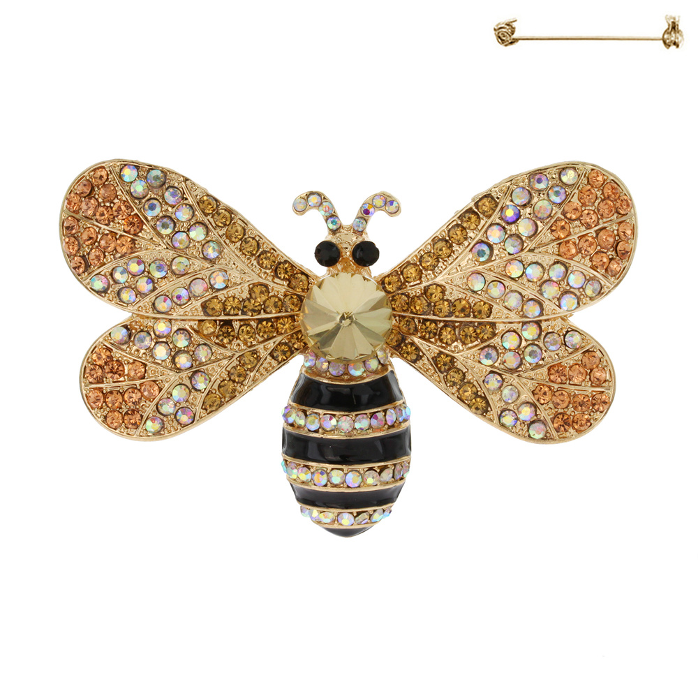 CLP05 GAB RHINESTONE BEE BROOCH - Animal & Insect