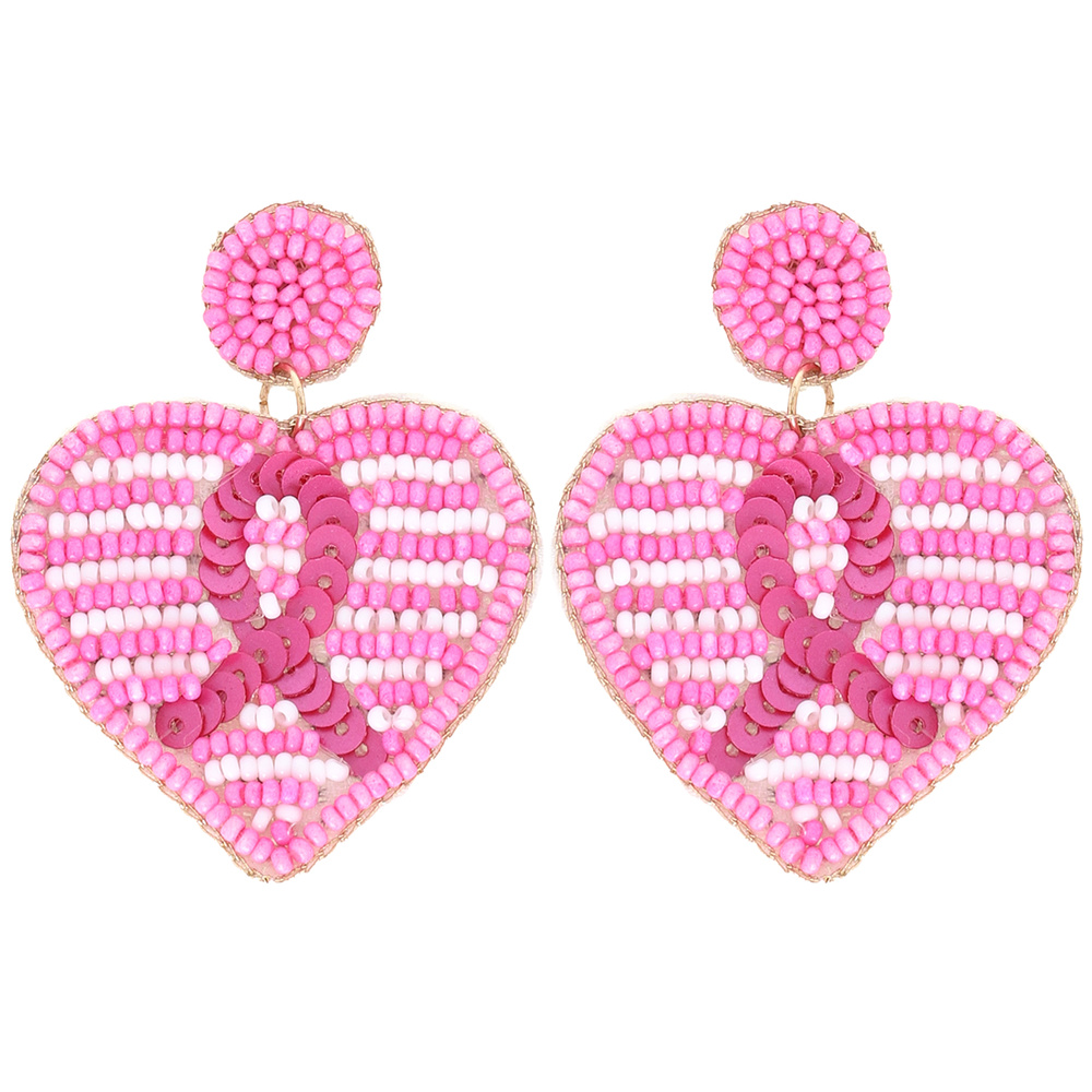 E13006 2-TIER STRIPED HEART SHAPED BREAST CANCER AWARENESS PINK RIBBON ...