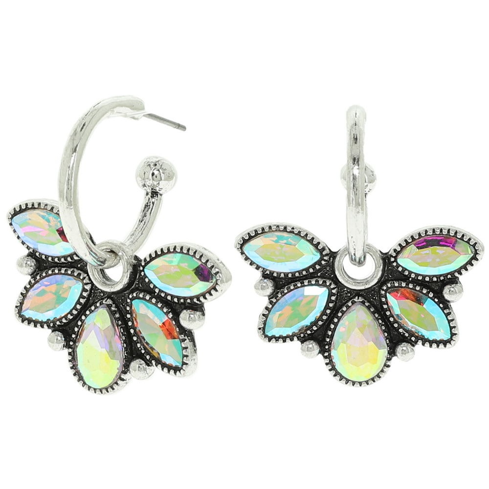 E17202 SBAB WESTERN FLORAL CONCHO HOOK EARRINGS - Fashion