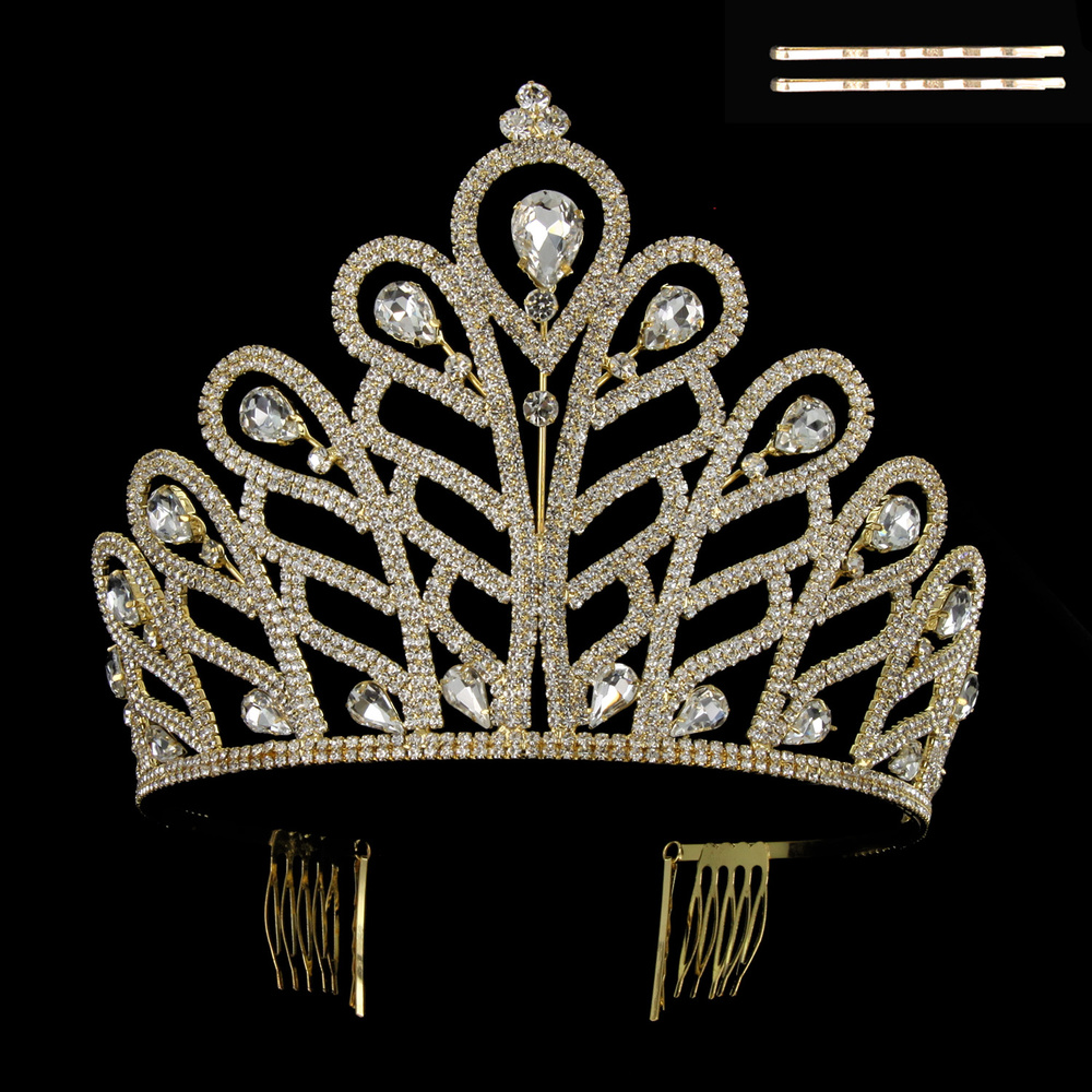 HHTH2231 G RHINESTONE BIG CROWN - Extra Large