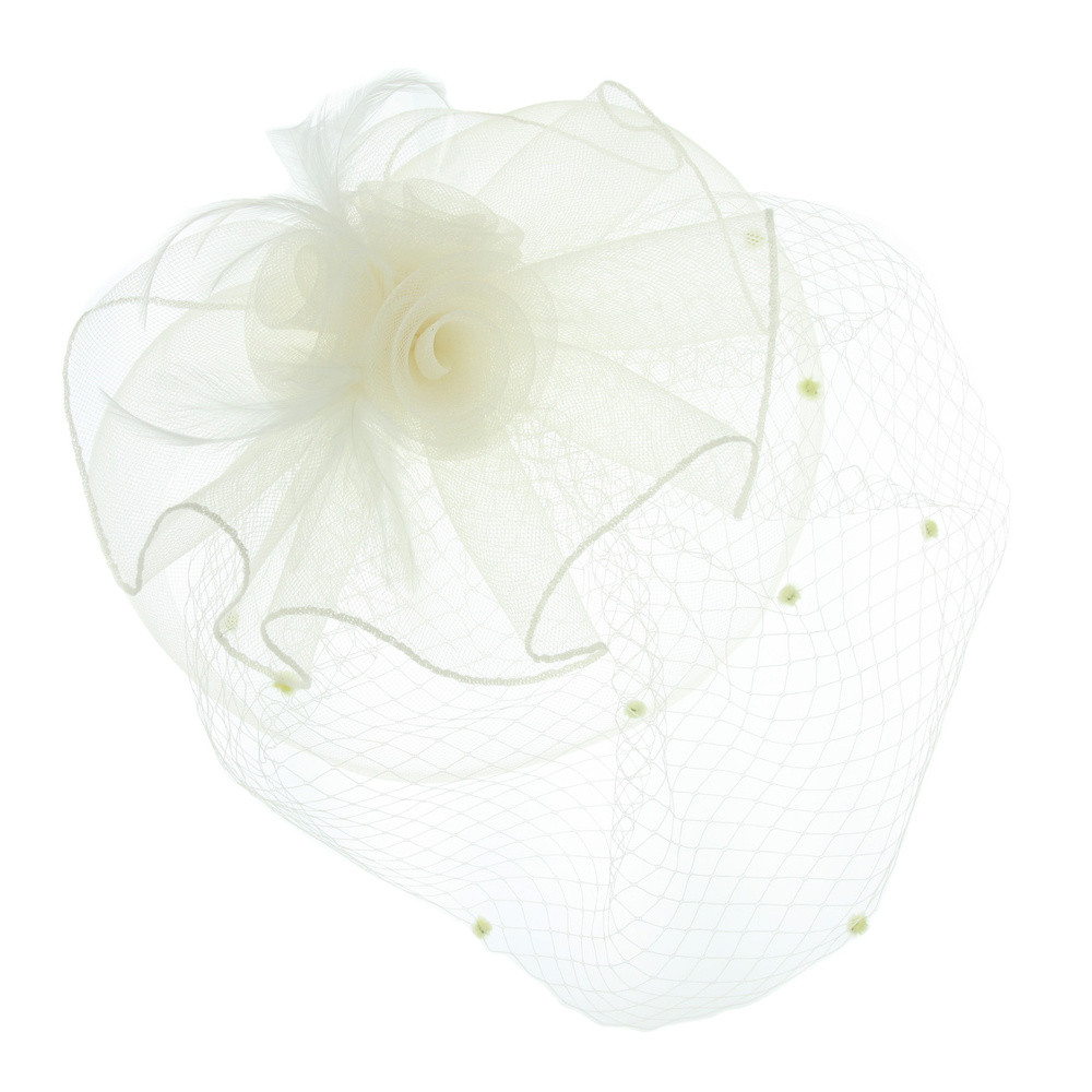 HTH2274 IV 2 VEIL MESH POLKA DOT FASCINATOR - Dressy - Fascinators