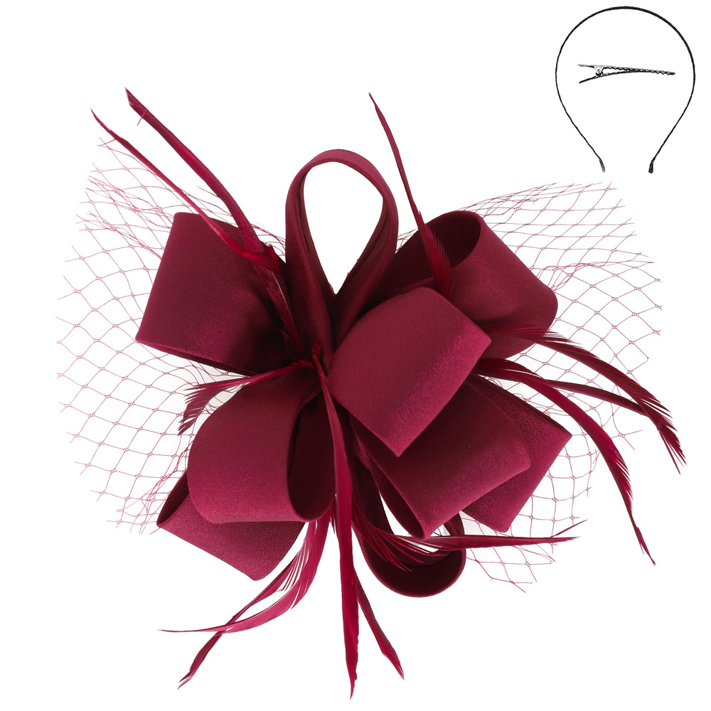 HTH2937 BY FEATHERED LOOPY BOW SINAMAY FASCINATOR - Dressy - Fascinators