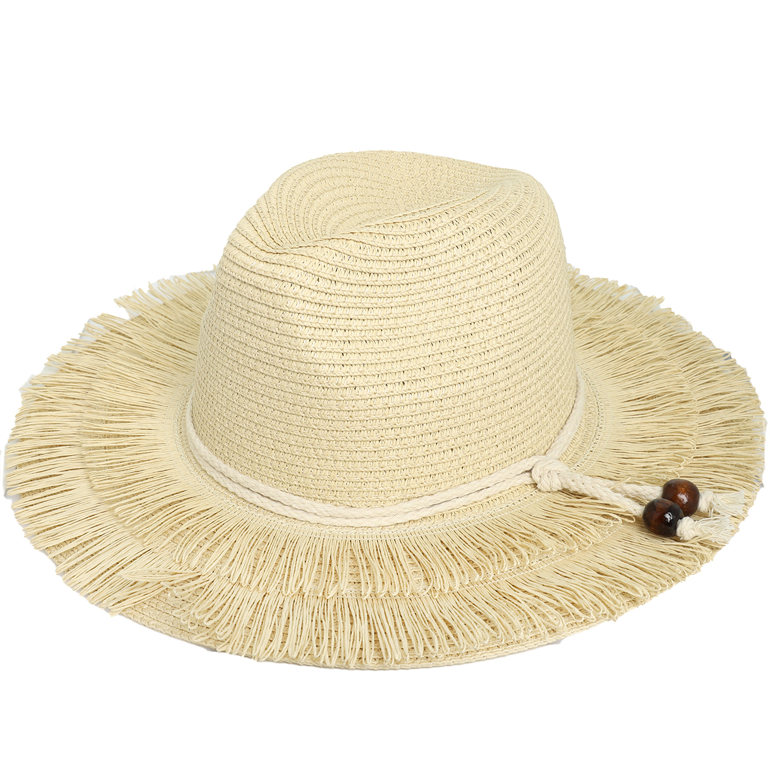 HTP2892 IV WESTERN WIDE BRIM FRINGE WOVEN COWBOY HAT - April - New Arrivals