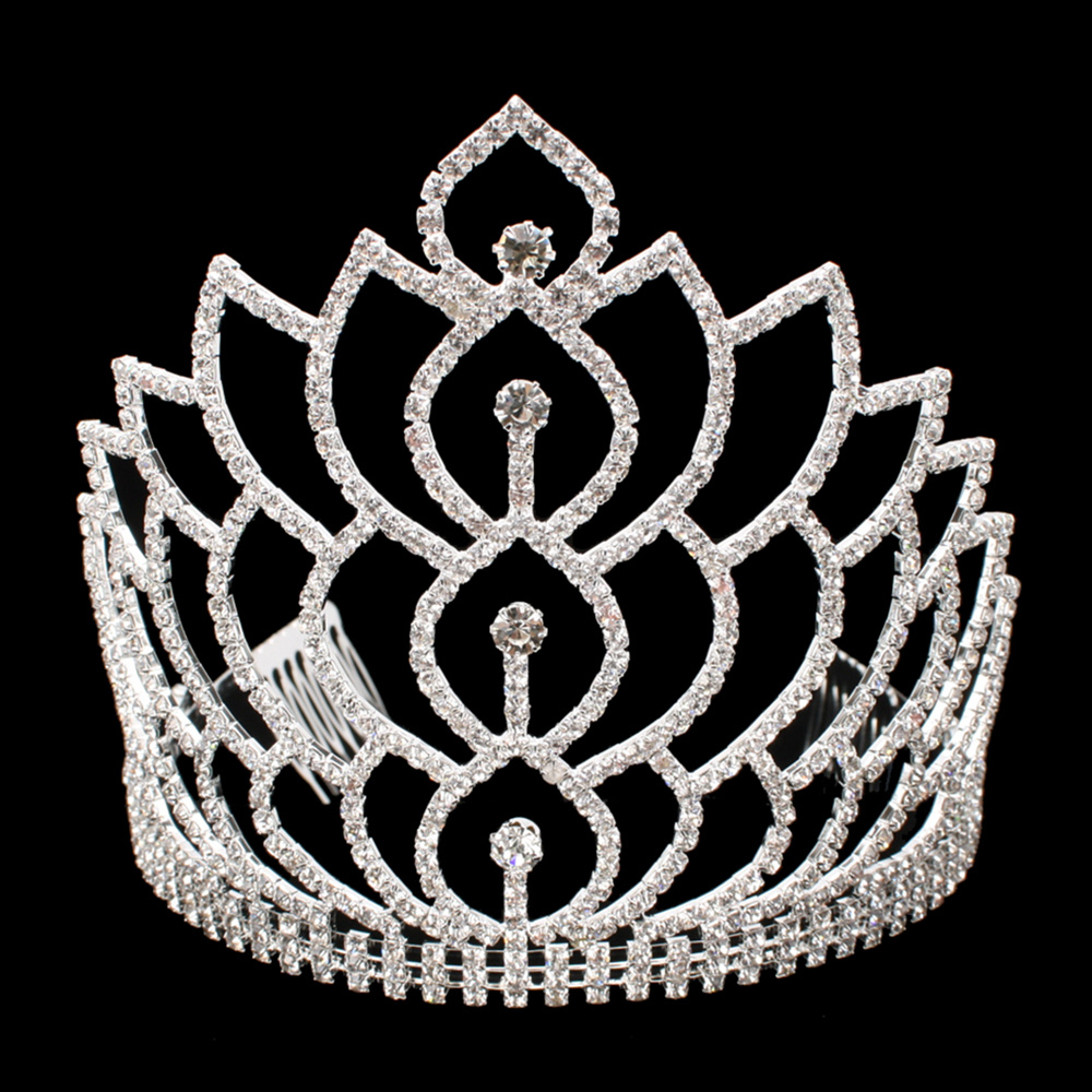 HTY3758 S Extra Large Rhinestone Pageant Tiara Hty3758S - Tiaras