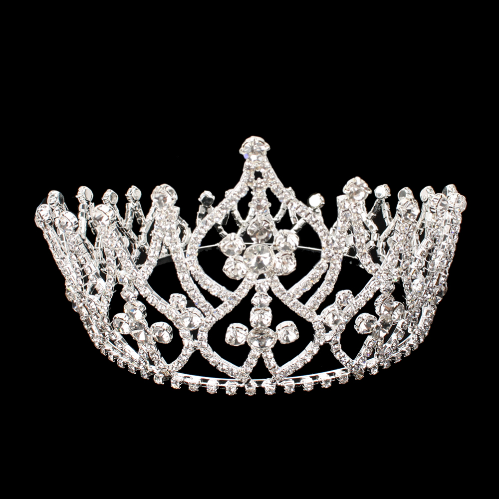 HTY3759 S Extra Large Rhinestone Pageant Tiara Hty3759S