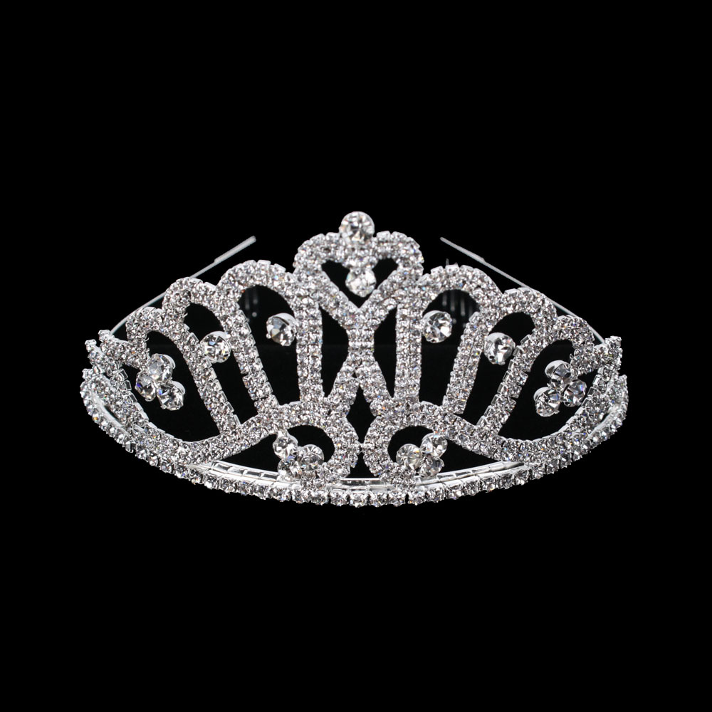 HTY4468 SCL ELEGANT 2 LINE RHINESTONE TIARA