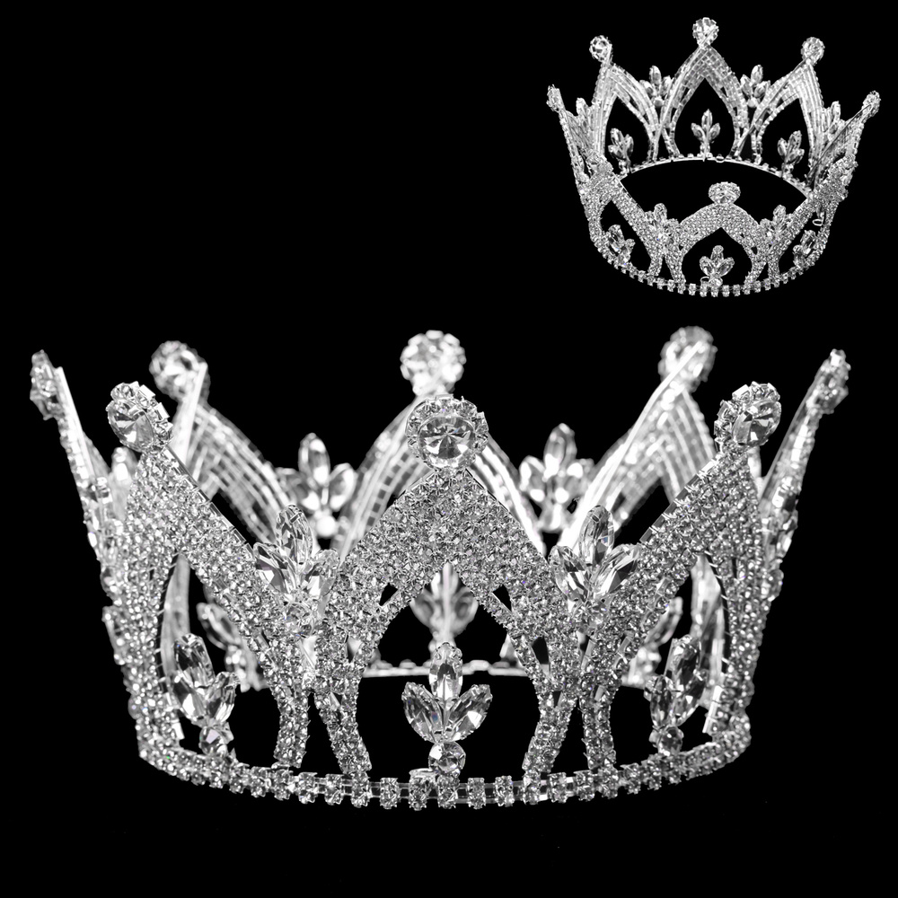 HTY7159 S FULL RHINESTONE CROWN - Extra Large