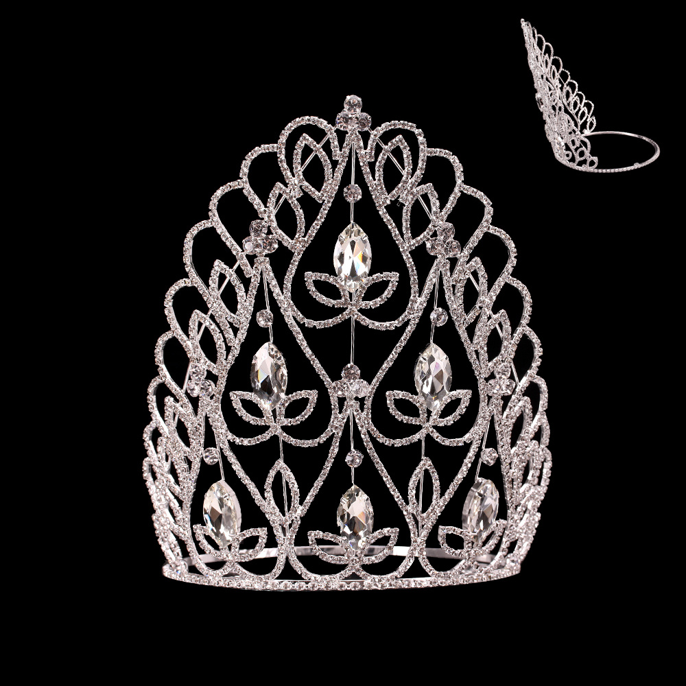 HTY8031 S RHINESTONE TALL LOOP SHAPE CROWN - Extra Large