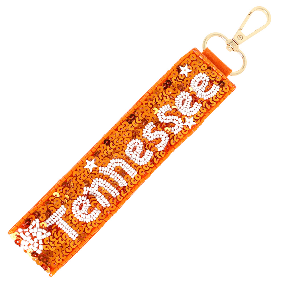 K14502 ORWT COLLEGE STATE SEED BEADED SEQUINS KEYCHAIN - Keychains