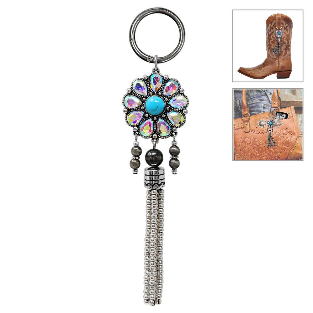 K16759 SBAB WESTERN CONCHO BOOT CHARM & KEY CHAIN