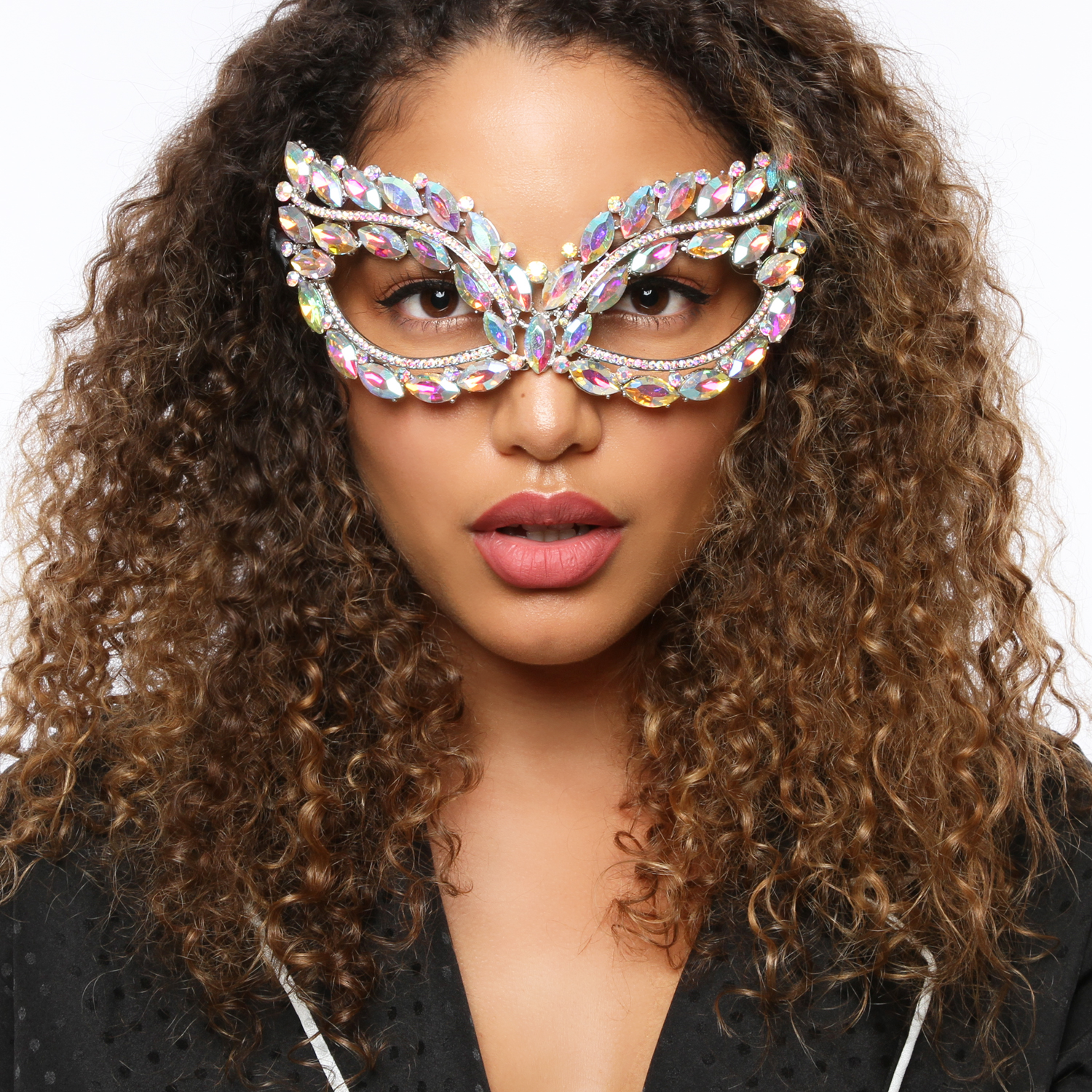 MASK2247 RAB METAL CASTING STONE MASQUERADE MASK - Masquerade Masks