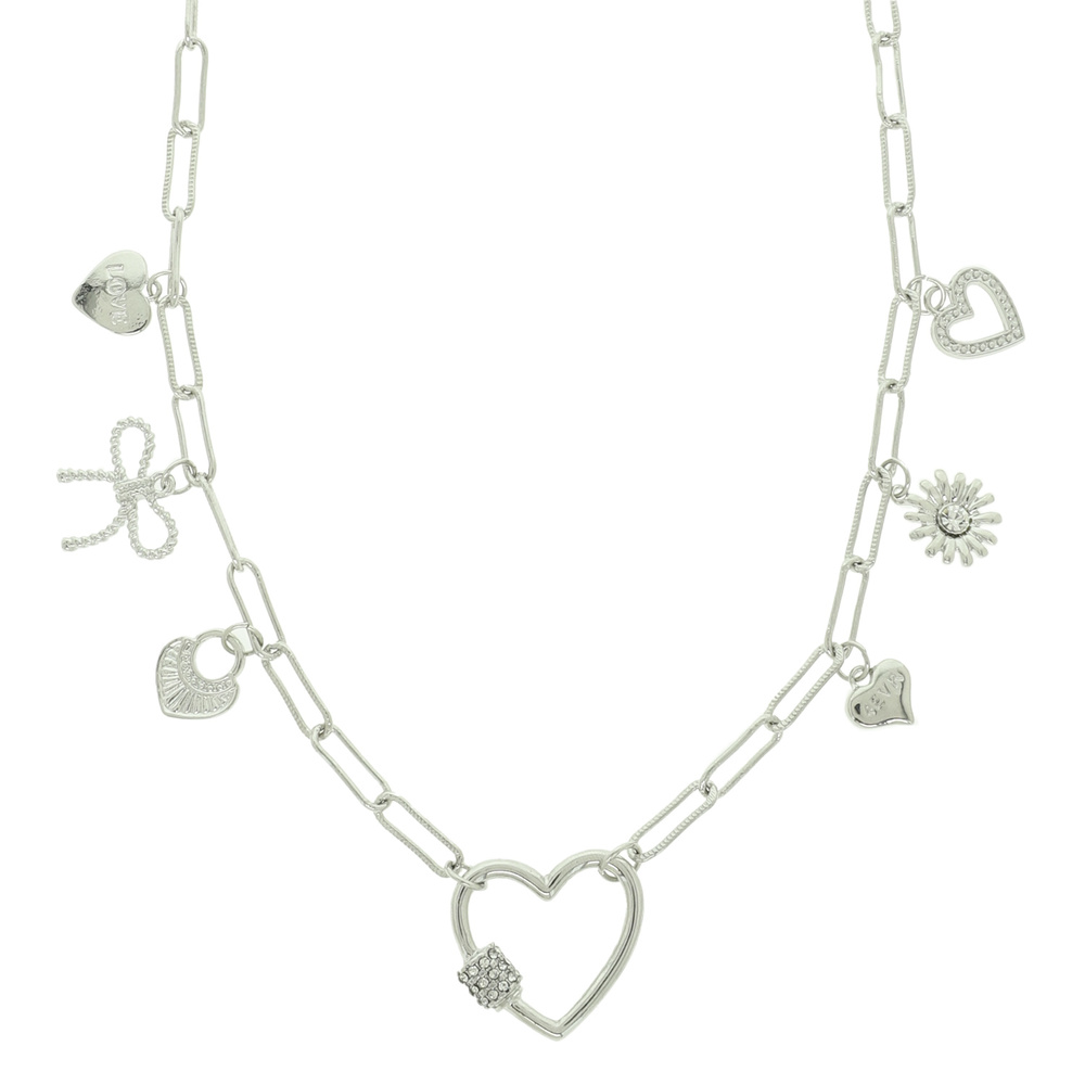 N17035 RH HEART THEME MULTI-CHARM NECKLACE - Fashion