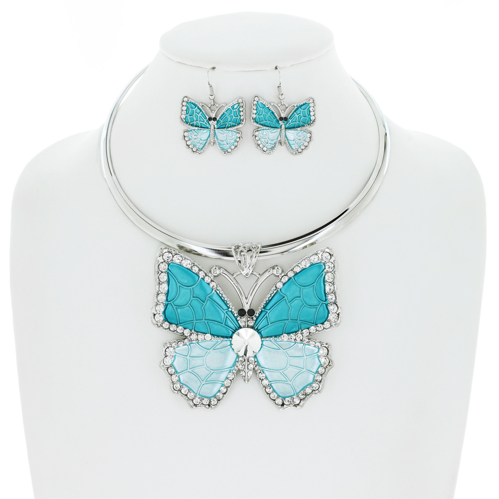 N9899 SBL Y2K FASHION ENAMEL COATED LARGE PENDANT BUTTERFLY THEMED ...