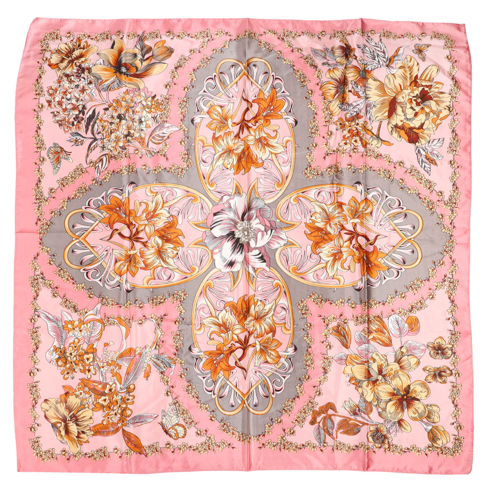SF17475 PKGY FLORAL BAROQUE PRINTED SCARF