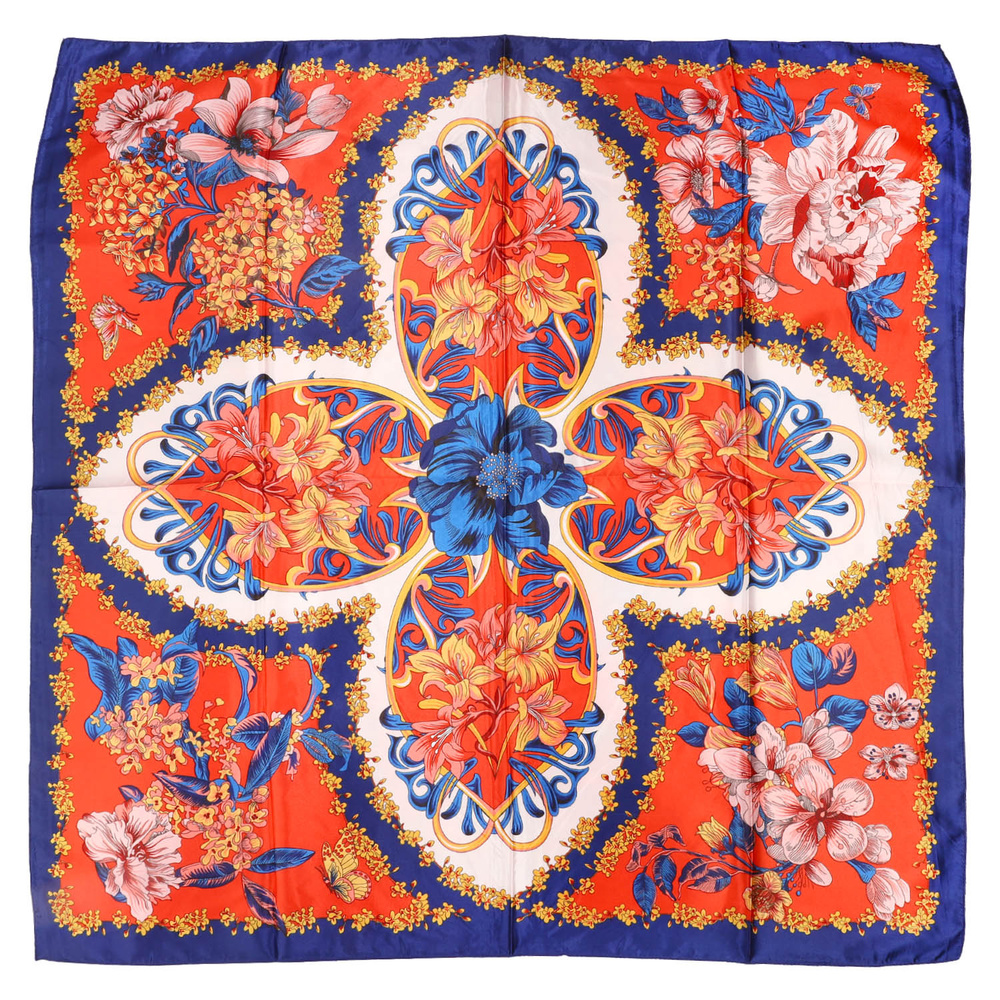 SF17475 RDBL FLORAL BAROQUE PRINTED SCARF
