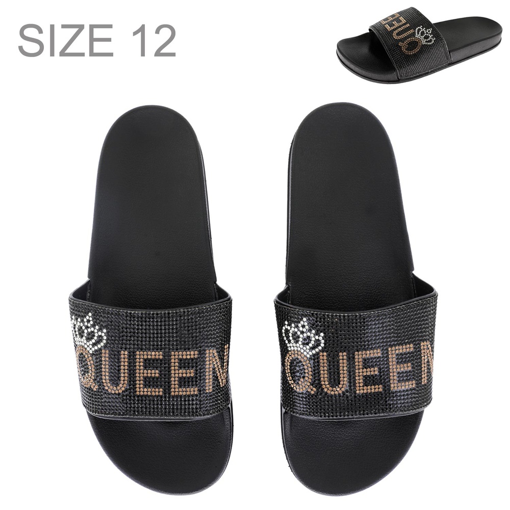 SLI11681 -12 "QUEEN" ROYAL CROWN CRYSTAL RHINESTONE GLAM FOOTBED POOL ...