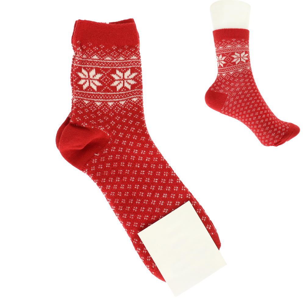 XSOCK15976 2 CHRISTMAS SNOWFLAKE COMFORT NOVELTY SOCKS